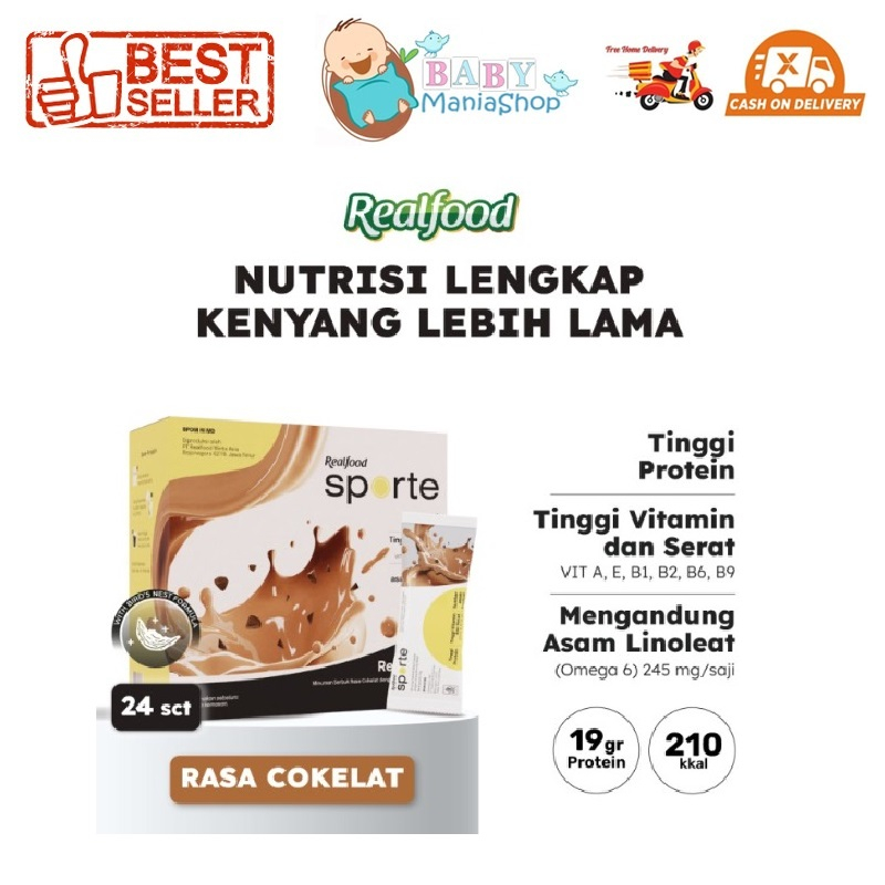 Jual Realfood Sporte Realmeals Minuman Tinggi Protein Sereal Cokelat ...