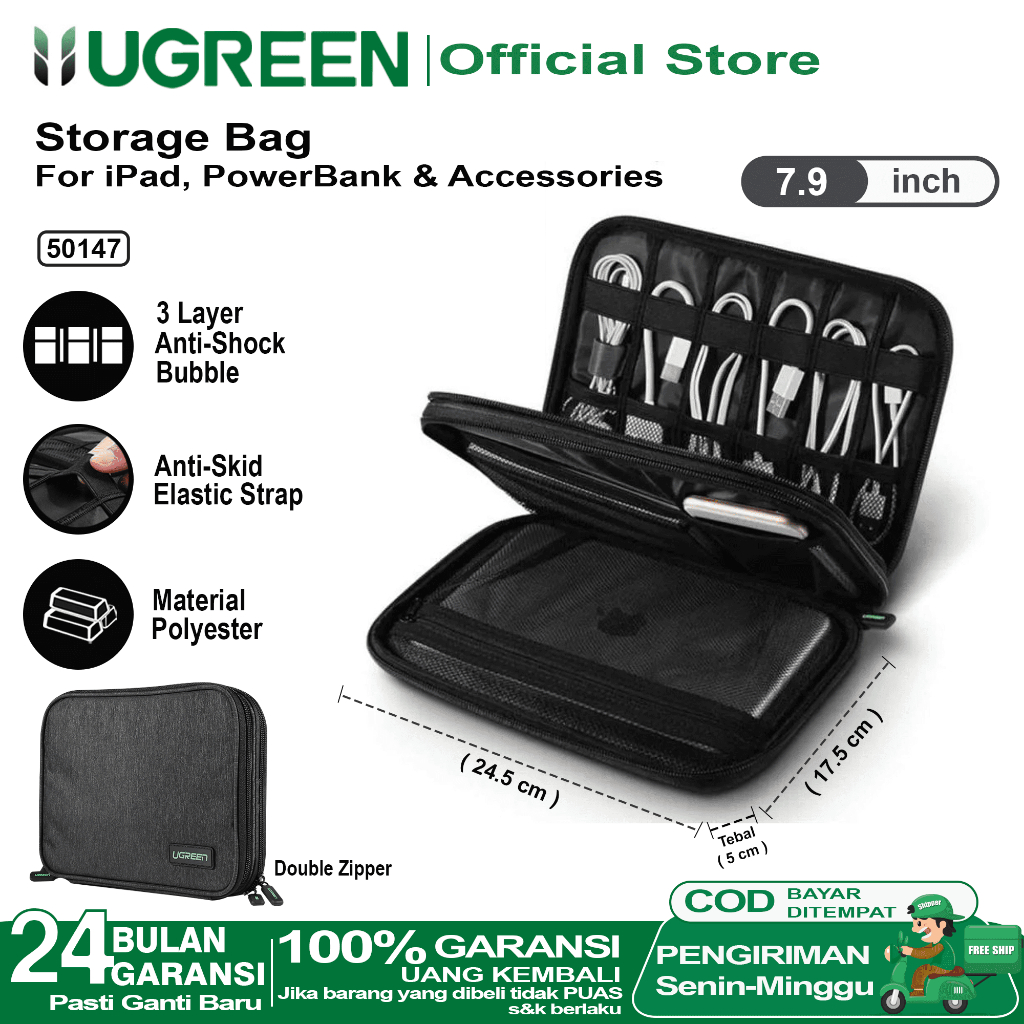 Jual UGREEN Travel Storage Bag Tas Penyimpanan Power Bank Kabel Charger ...