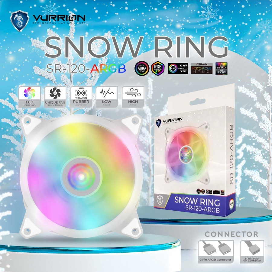 Jual VURRION SR-120 SNOW RING SR120 Gaming RGB 12CM 120mm PWM FAN ...