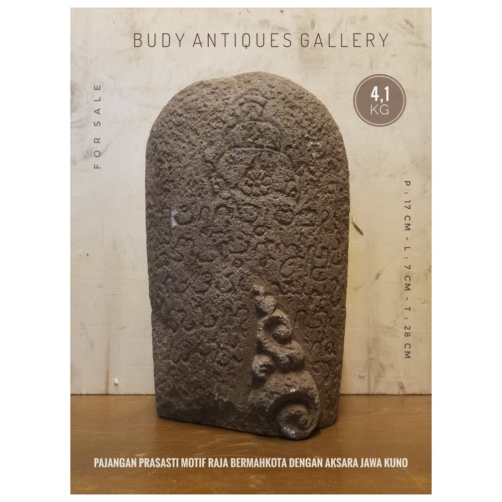 Jual Pajangan Prasasti Unik Motif Raja Bermahkota Dengan Aksara Pallawa ...
