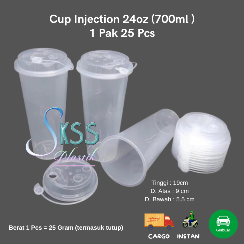 Jual Cup PP Injection 700ml 22oz 24oz l Gelas Plastik Boba Cheese Tea ...