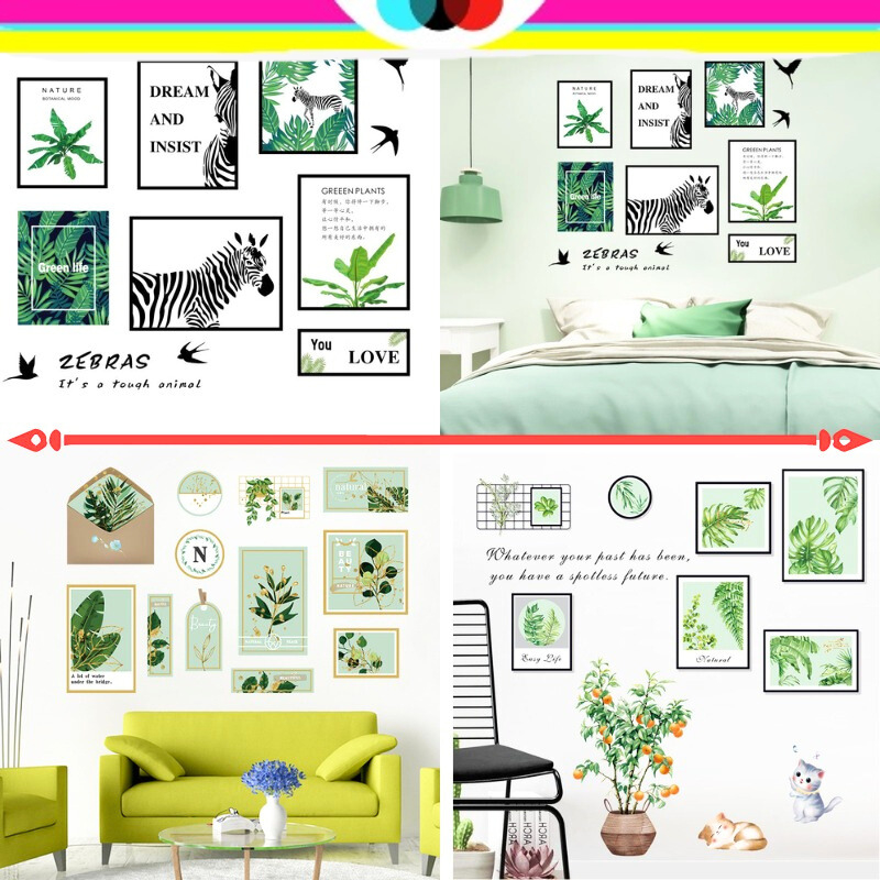 Jual WALLSTICKER WALL STICKER STIKER SETIKER DINDING KOTAK FRAME ZEBRA DAUN DEKORASI RUMAH ...