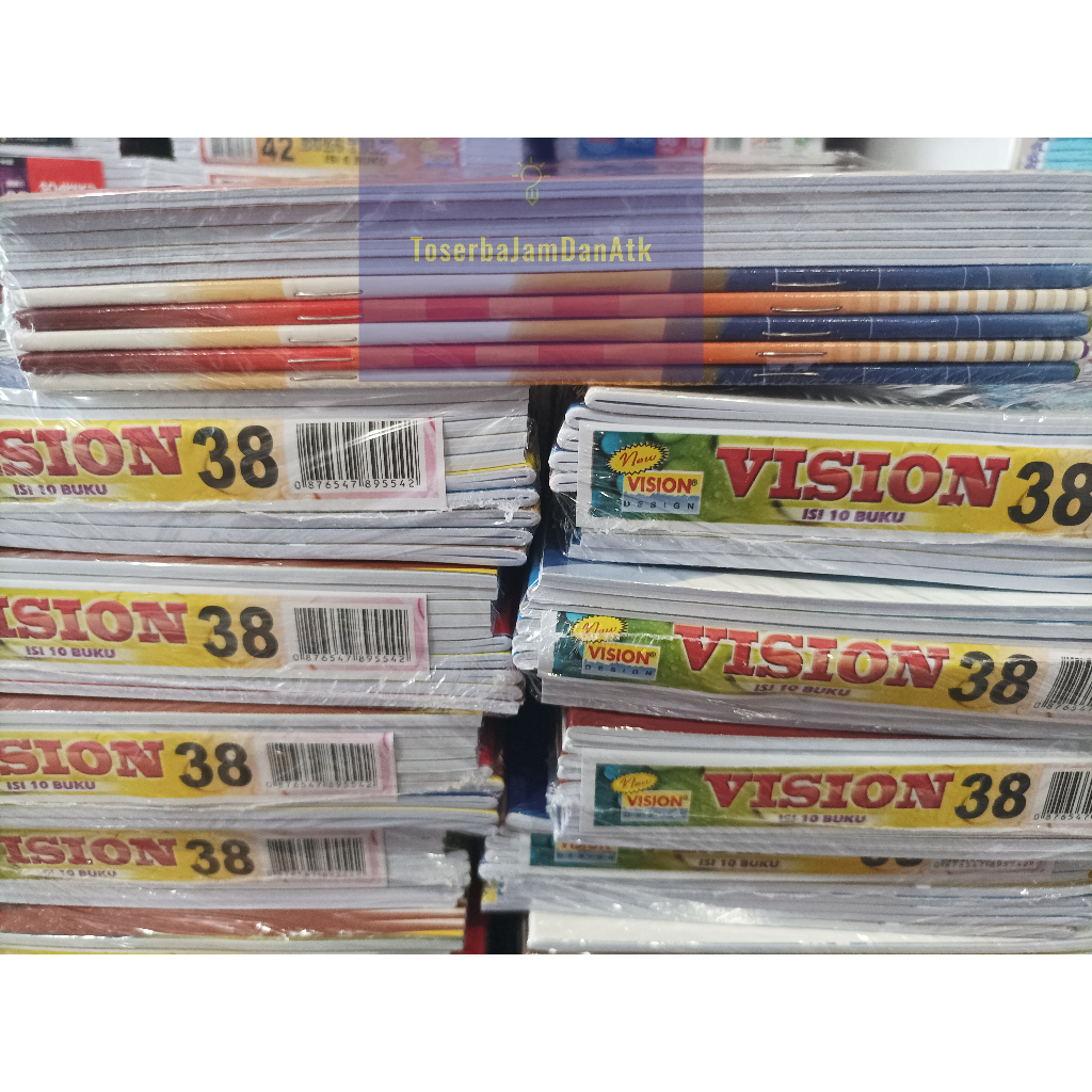 Jual Buku Tulis Vision Sekolah 38 Lembar / 1 Pack Isi 10 Buku / Buku ...