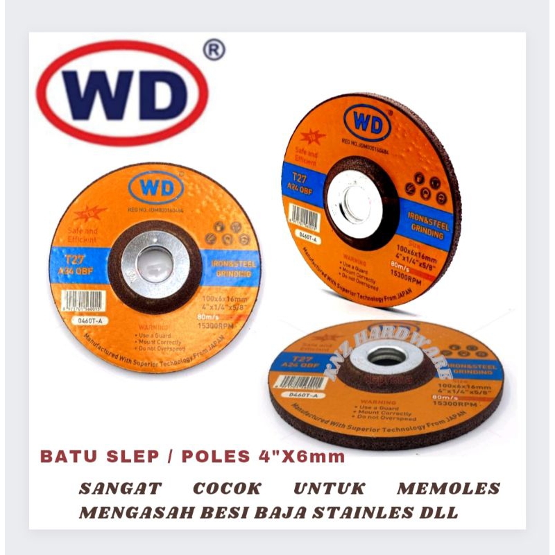 Jual Batu Slep Poles Wd 4x6 batu asah Besi Baja Stainles 4" X 6mm WD ...