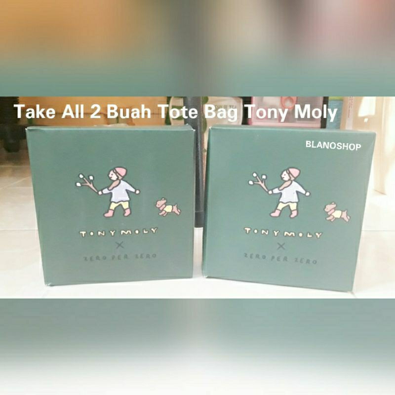 Jual Take All 2 Buah Canvas Tote Bag Tony Moly X Zero Per Zero | Shopee Indonesia
