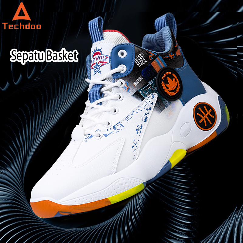 Jual Techdoo Sepatu Pria Sneakers Basket Casual Anti Air Sepatu Sneaker Badminton Shoes Fashion ...