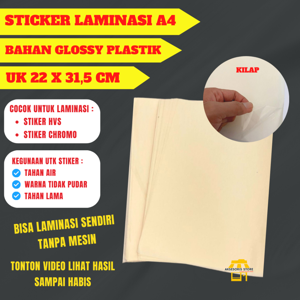 Jual Stiker Laminasi Dingin Glossy / DOFF A4 | Shopee Indonesia