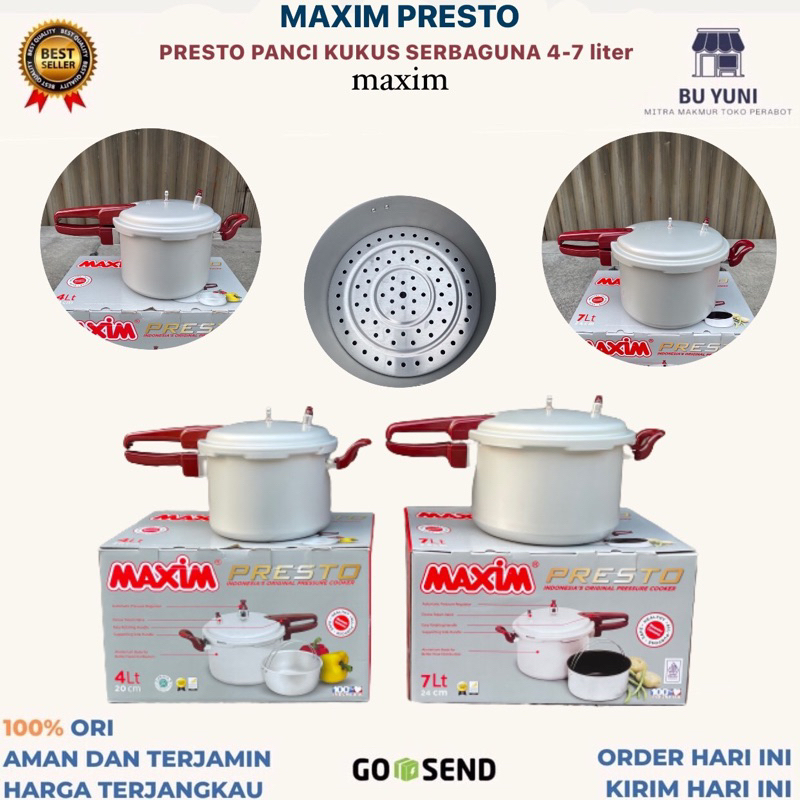 Jual SALE!! MAXIM PRESTO 4 - 7 - 12 LITER PANCI PRESTO KUKUS PANCI SERBAGUNA MAXIM | Shopee ...