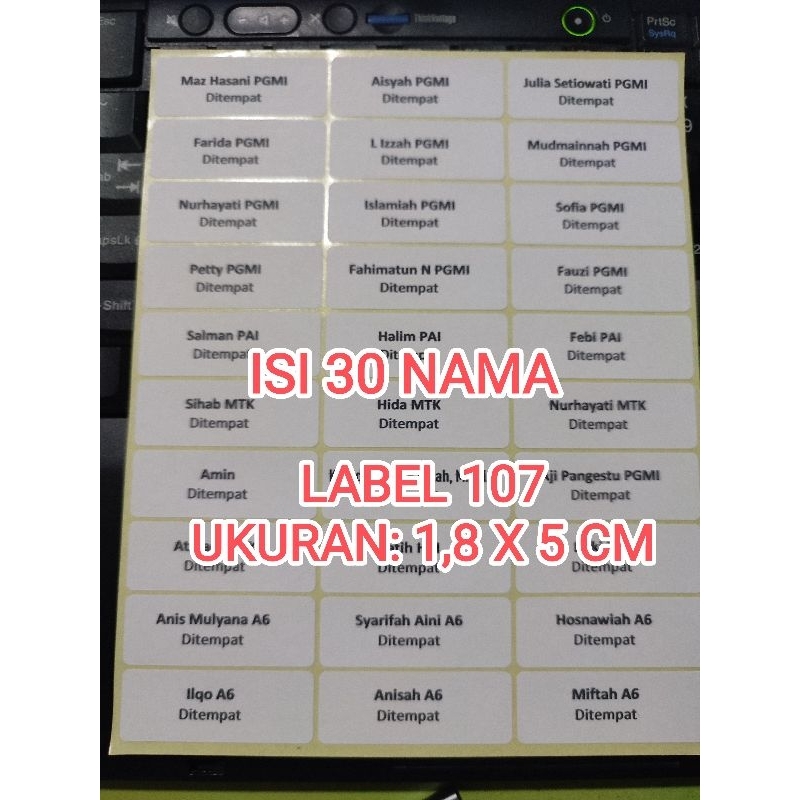 Jual Print label nama undangan, mapel, dll | Shopee Indonesia