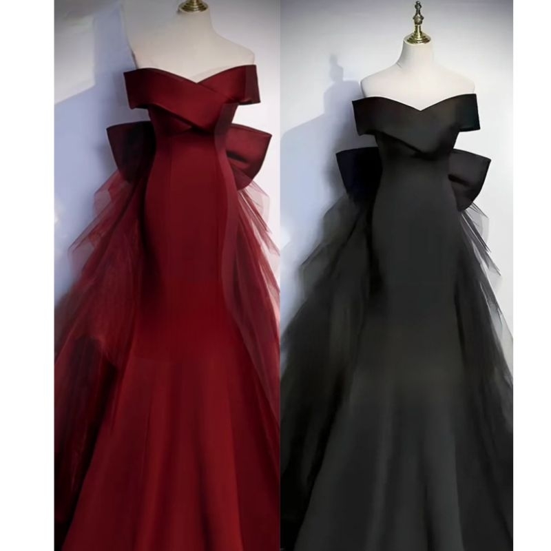 Jual sabrina long dress flare gown gaun mekar dress pesta simple ...