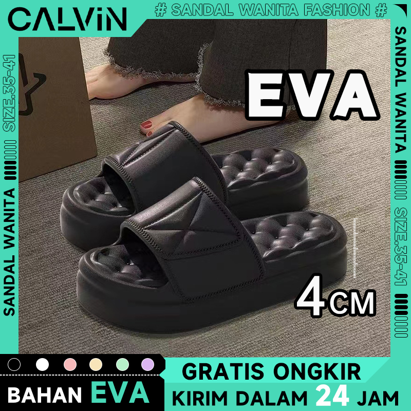 Jual Sandal slop wanita murah elegan karet tebal Sepatu sendal wanita ...