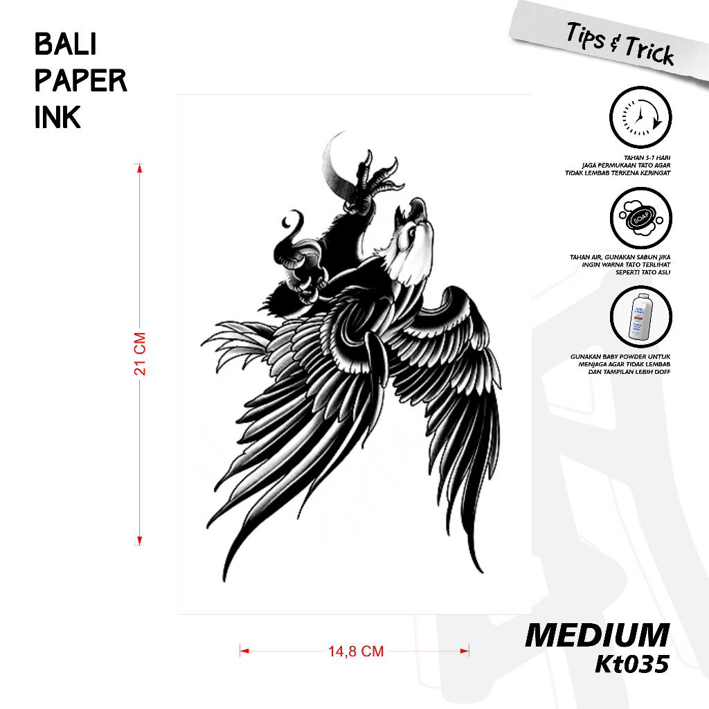 Jual KT035 Eagle Tatoo Temporer Basic Bali Paper Ink | Shopee Indonesia
