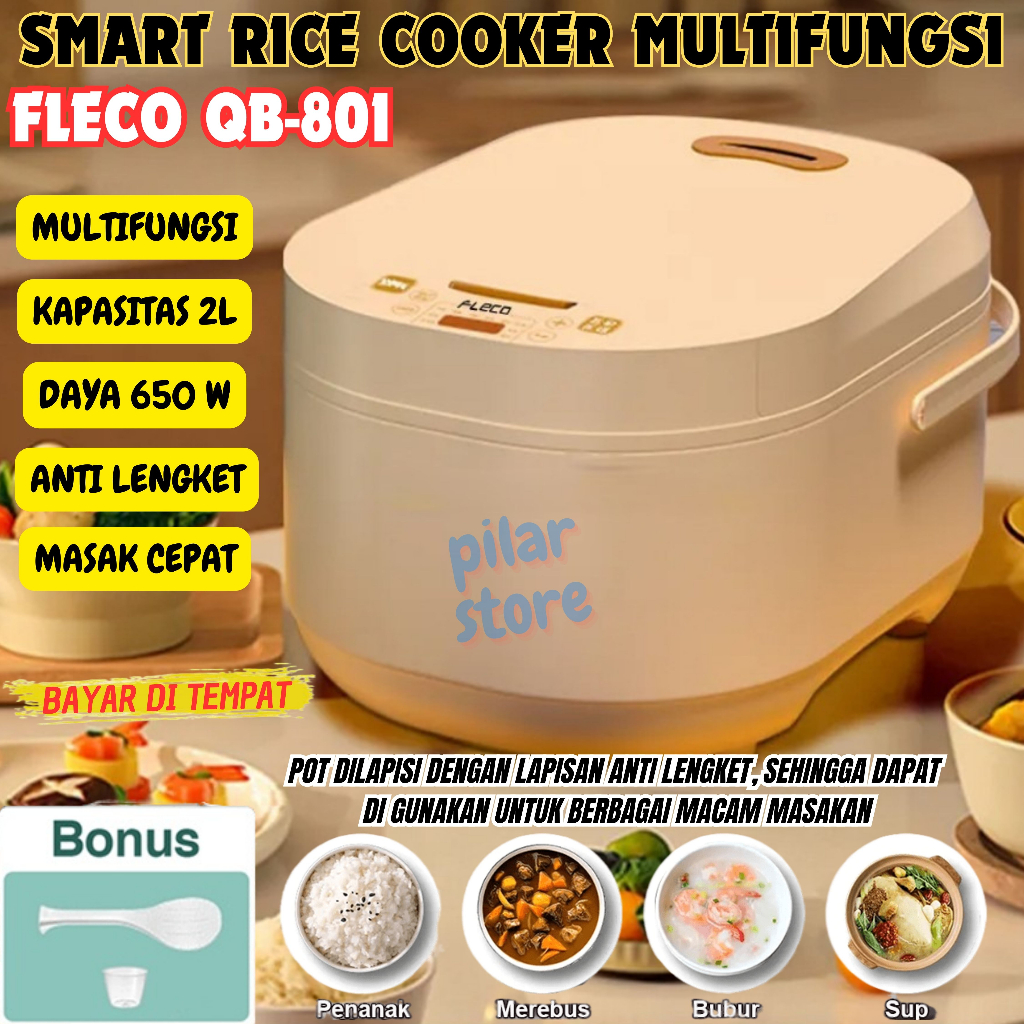 Jual RICE COOKER SMART MAGIC COM 2 LITER FLECO QB-801 MULTIFUNGSI LOW ...