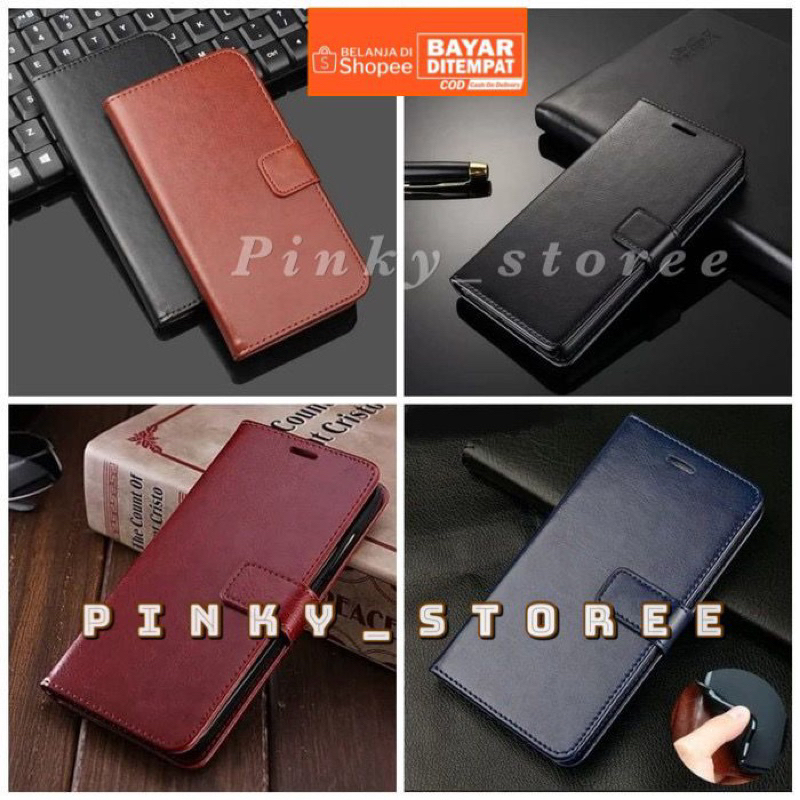 Jual LEATHER FLIP CASE SAMSUNG S6 S7 FLAT EDGE S8 S9 S10 S20 S21 FE S22 ...
