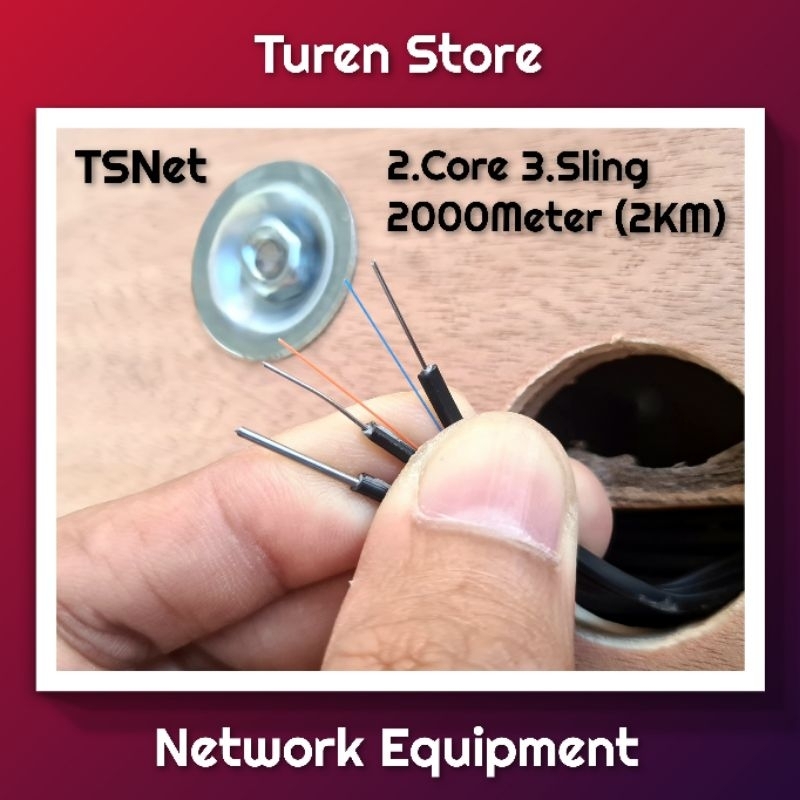 Jual Kabel Fiber Optic Dropcore FO FTTH 2 Core 3 Sling Seling 2000 ...