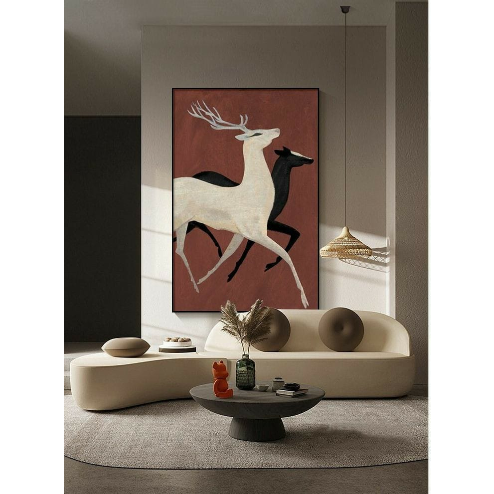 Jual lukisan abstrak model rusa ukuran 120cm x 80cm | Shopee Indonesia