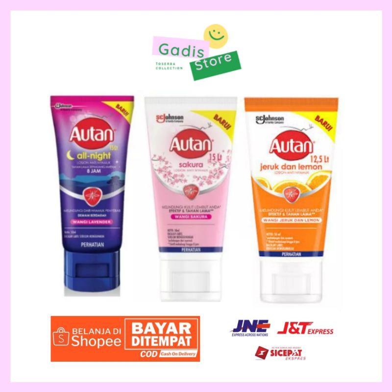 Jual AUTAN LOTION ANTI NYAMUK SAKURA BARU 50ML | Autan All Night 8 Jam ...