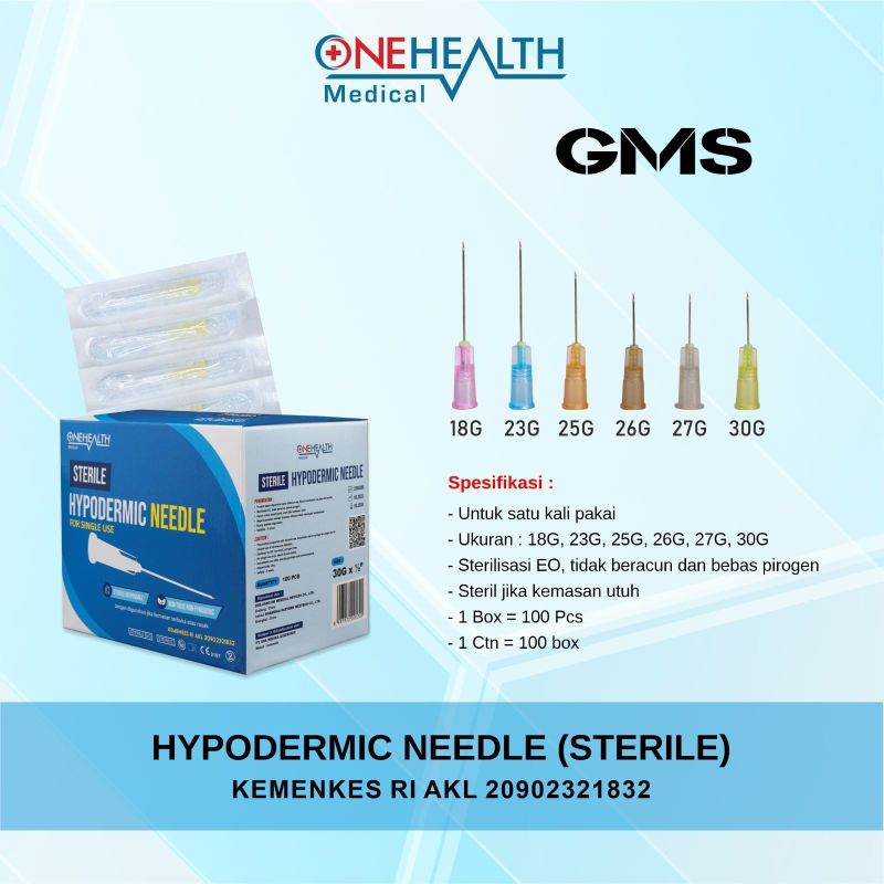 Jual Needle Onemed / Onehealth Box isi 100 Pcs 18G , 23G, 25G , 26G ...