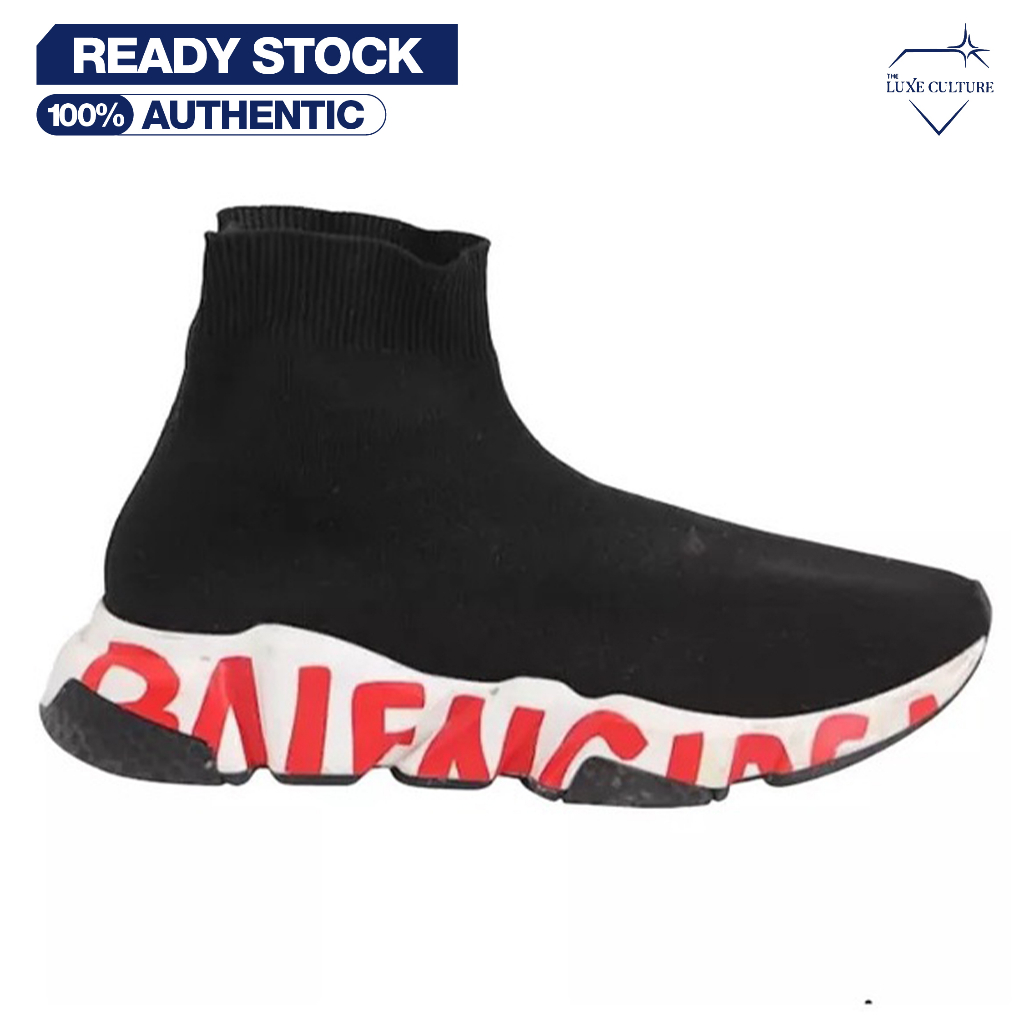 Jual Speed Trainer Grafiti White Red Sole Logo / Sepatu Lari Branded ...