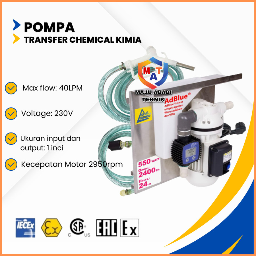 Jual Pompa Fuel Transfer Chemical Kimia Adblue AC 220Volt Digital ...