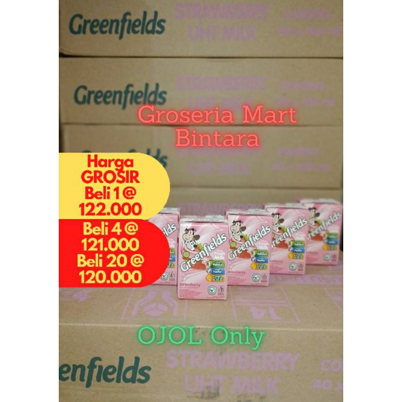 Jual Bintara Susu Greenfields UHT Stroberi 105ml x 40 Dus Karton Bekasi | Shopee Indonesia