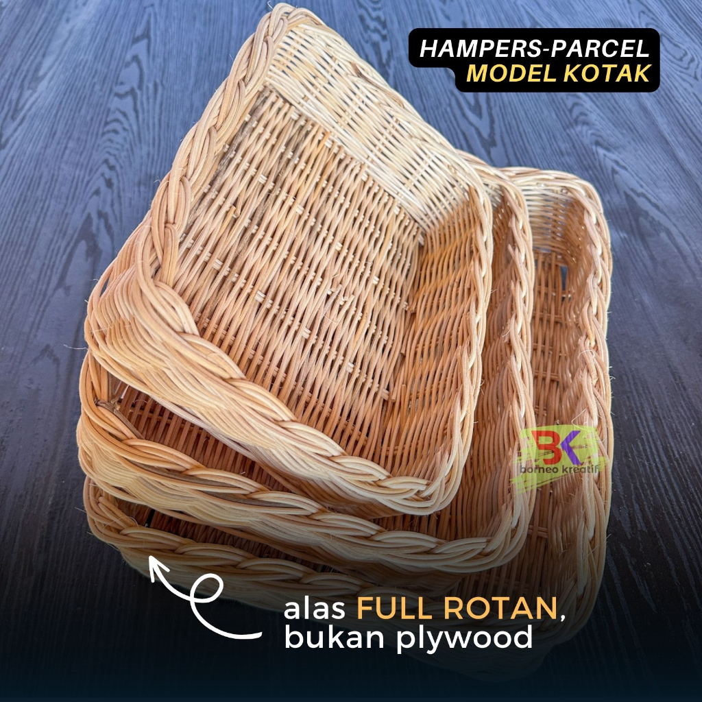 Jual kotak rotan serbaguna | kotak hampers rotan | parsel rotan persegi ...