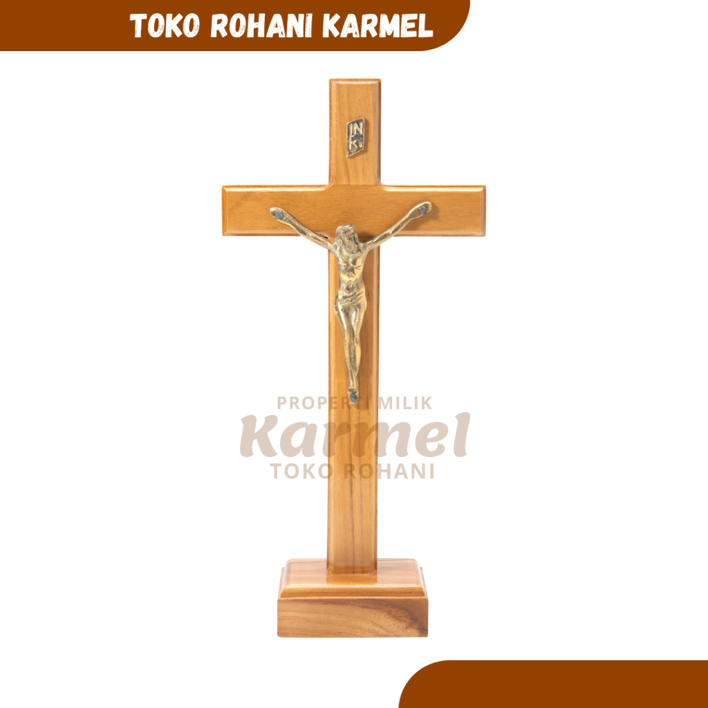 Jual SALIB DUDUK KATOLIK 30 CM / SALIB MEJA KAYU / PATUNG SALIB / SALIB ...