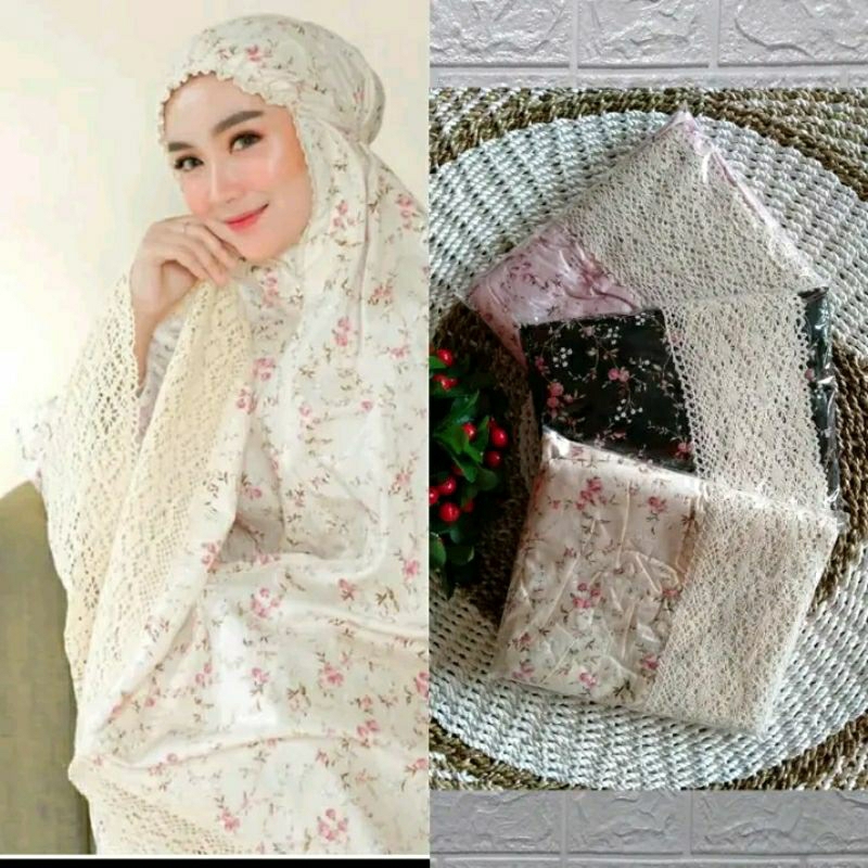 Jual Mukena Katun jepang ORI Cery Mix Renda Rajut | Shopee Indonesia