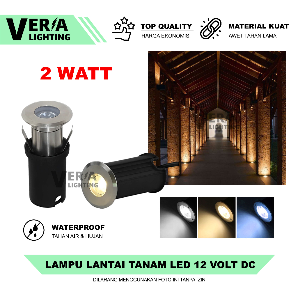 Jual Lampu Lantai LED Tanam Taman Outdoor Uplight 12V 12 Volt DC ...