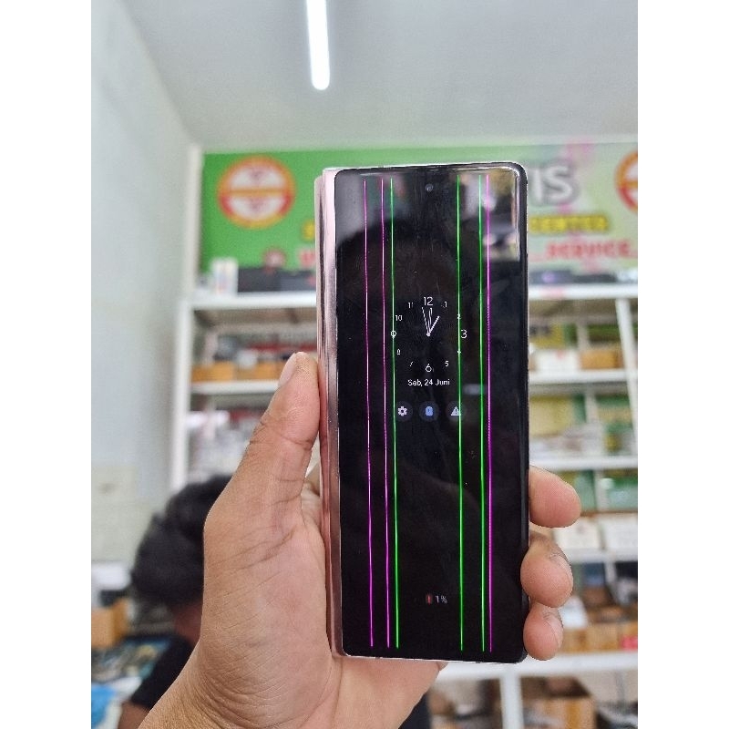 Jual lcd depan z fold 2 minus garis original copotan | Shopee Indonesia