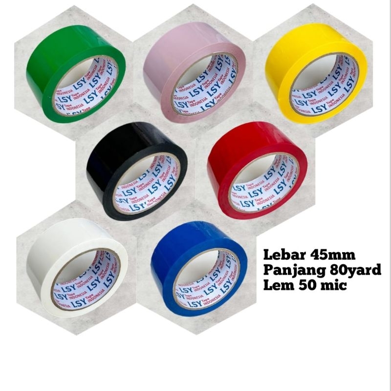 Jual lakban warna warni LSY 45MM x 80yard full ( CBM ) | Shopee Indonesia