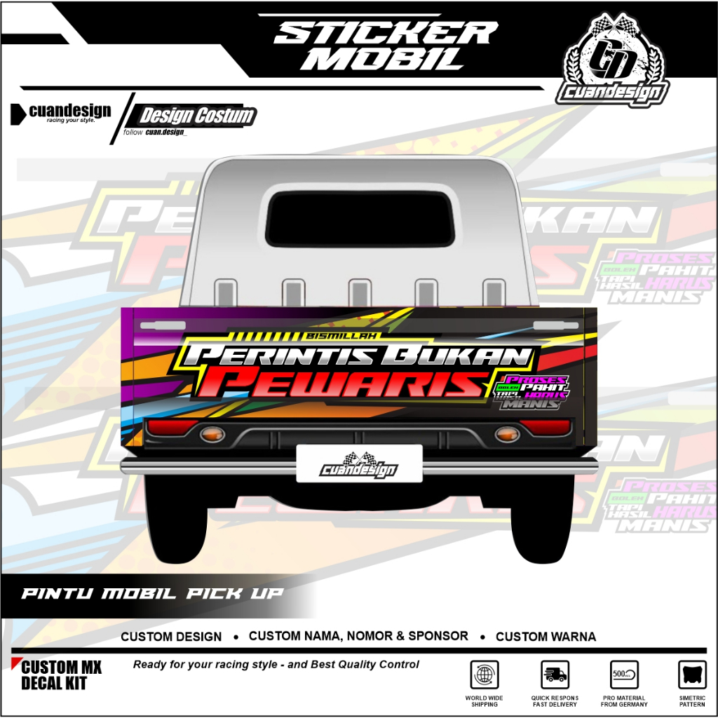 Jual STIKER DECAL PINTU BELAKANG BAK PICK UP STICKER MOBIL PICK UP ...