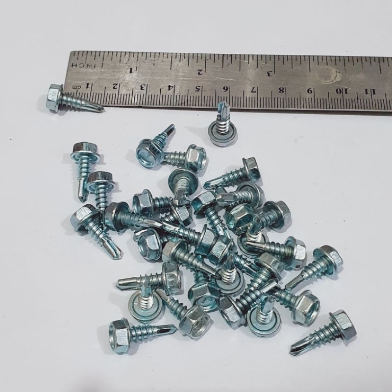 Jual (50pcs) Baut baja ringan 10x16 mm/atap/skrup/taso/roofing/drilling | Shopee Indonesia