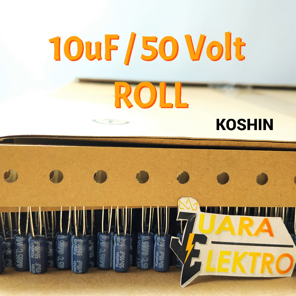 Jual KAPASITOR ELCO 10uF / 50V ROLL (1 Pcs) | Elko 10 uF/50 Volt ...