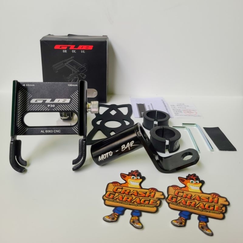 Jual Paket Phone Holder GUB P30 + Bracket Motobar Original Alumunium Alloy Holder Hp Motor ...