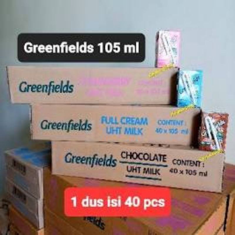 Jual susu greenfields uht 125 ml x 40pcs All varian Full cream Coklat Strawberry | Shopee Indonesia