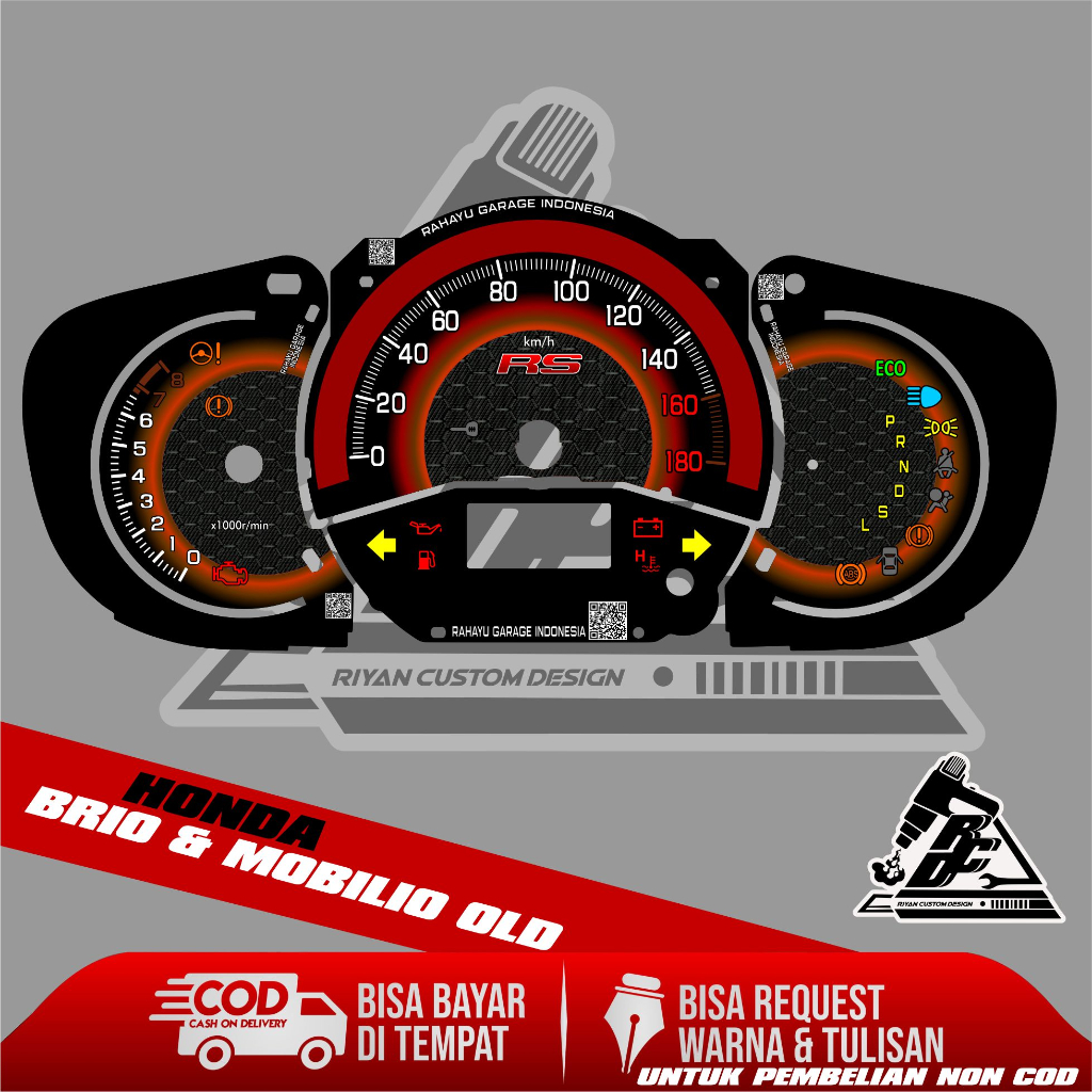 Jual papan speedometer custom brio dan mobilio old panel spido meter ...