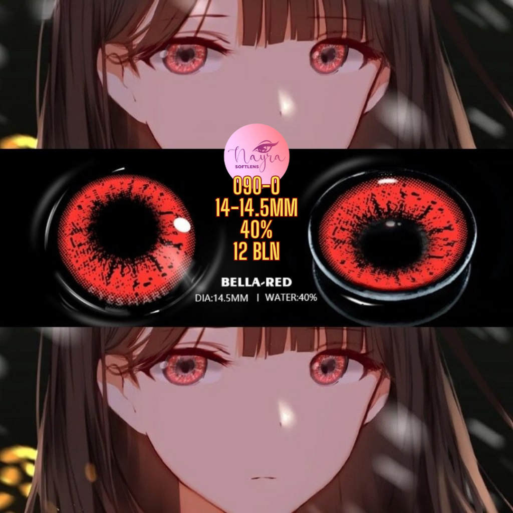 Jual [ GROSIR] Softlens MERAH RED Halloween Cosplay Manga Kartun Anime ...