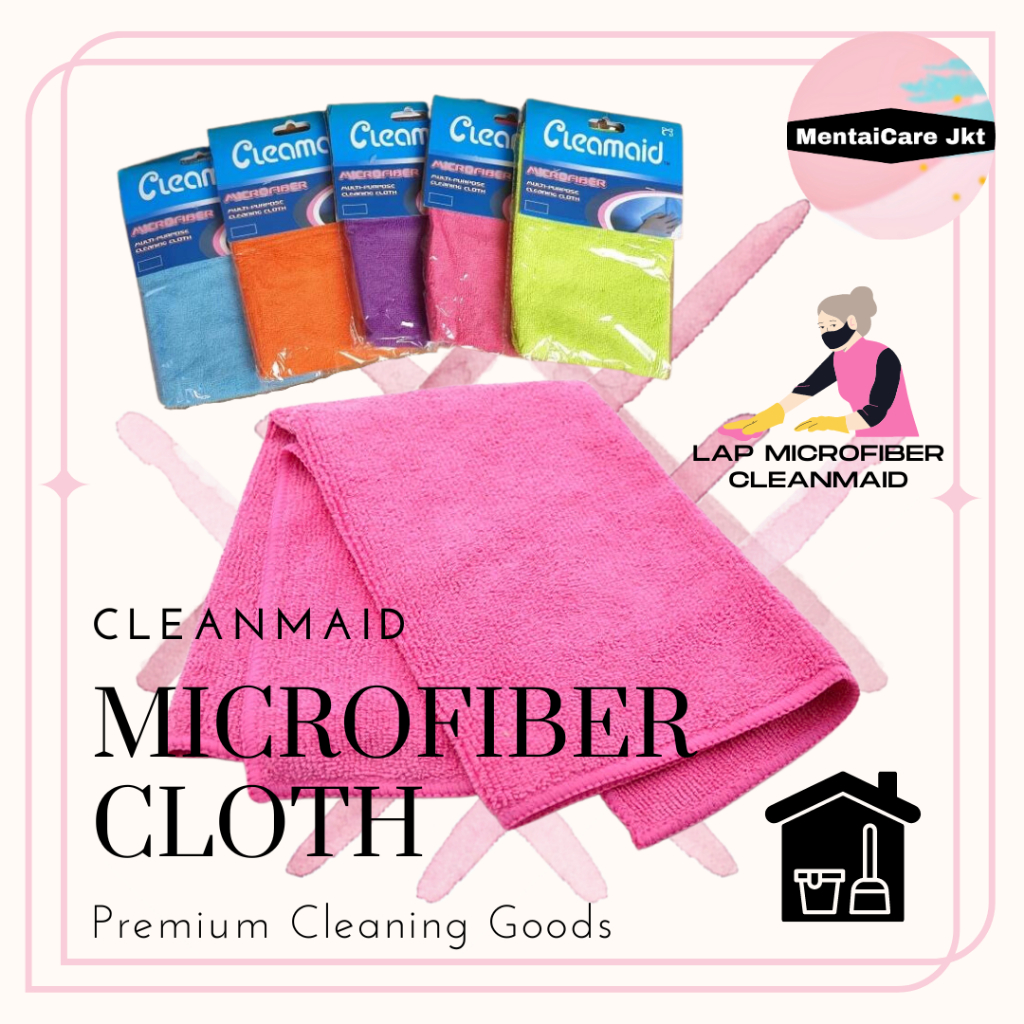 Jual Lap Microfiber Cleanmaid 40x40 Micro Fiber Kain Lap Meja Mobil ...