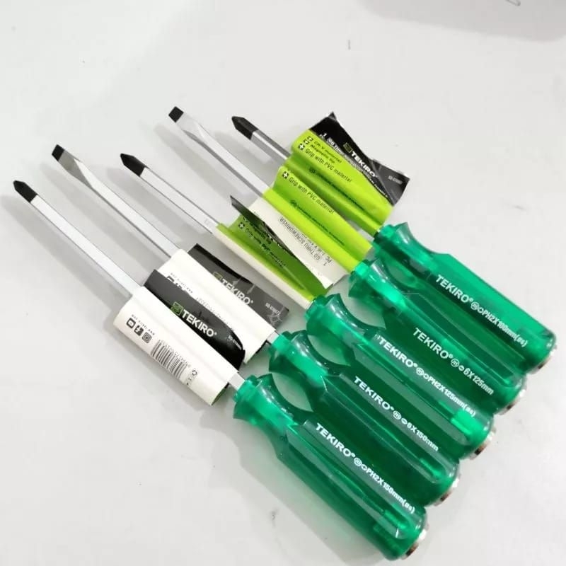 Jual OBENG TEMBUS TEKIRO HIJAU GO THRU SCREWDRIVER GREEN HANDLE OBENG ...