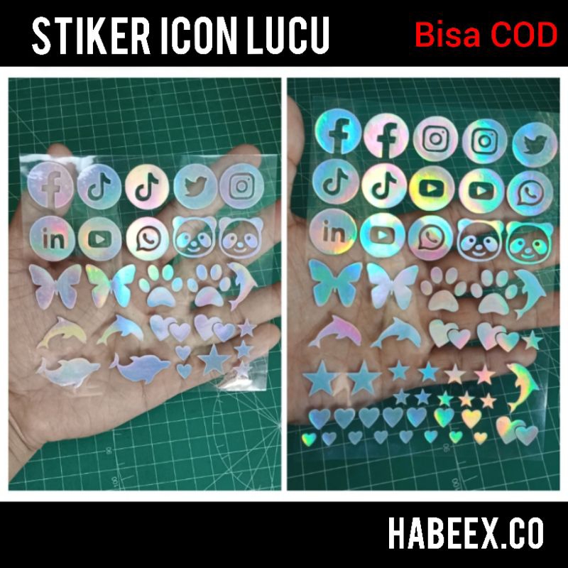 Jual Stiker Icon Hologram Lucu Cutting Sticker Buku Laptop Hp Mobil ...
