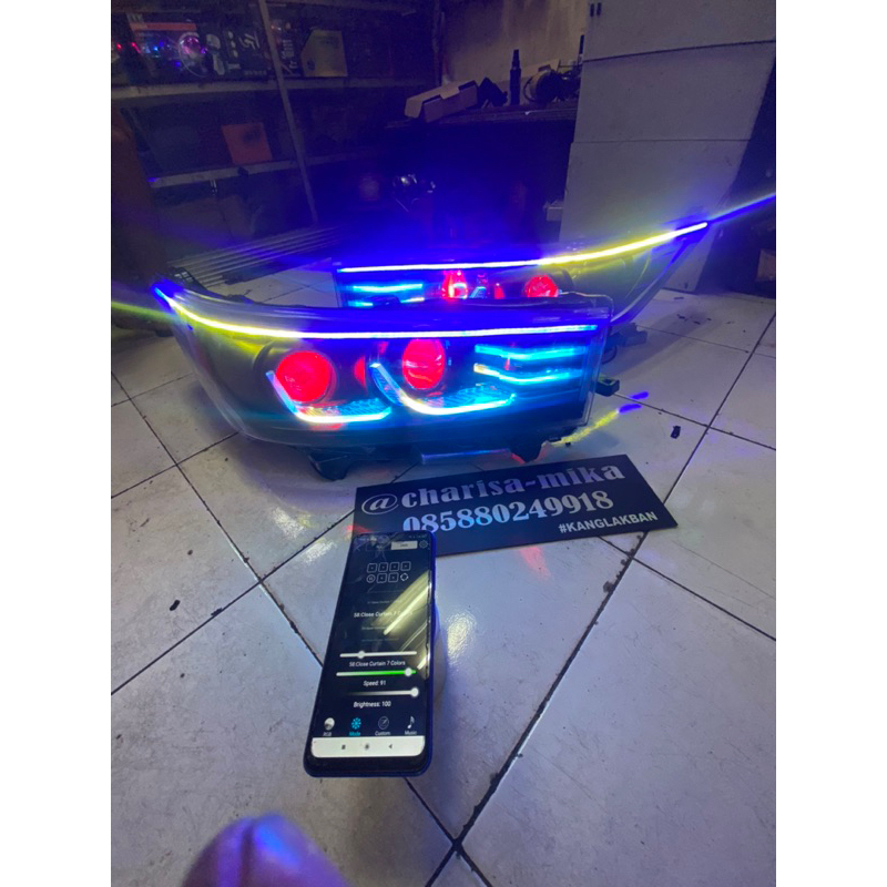 Jual lampu innova reborn custom full speck blutut rgb lampu innova ...