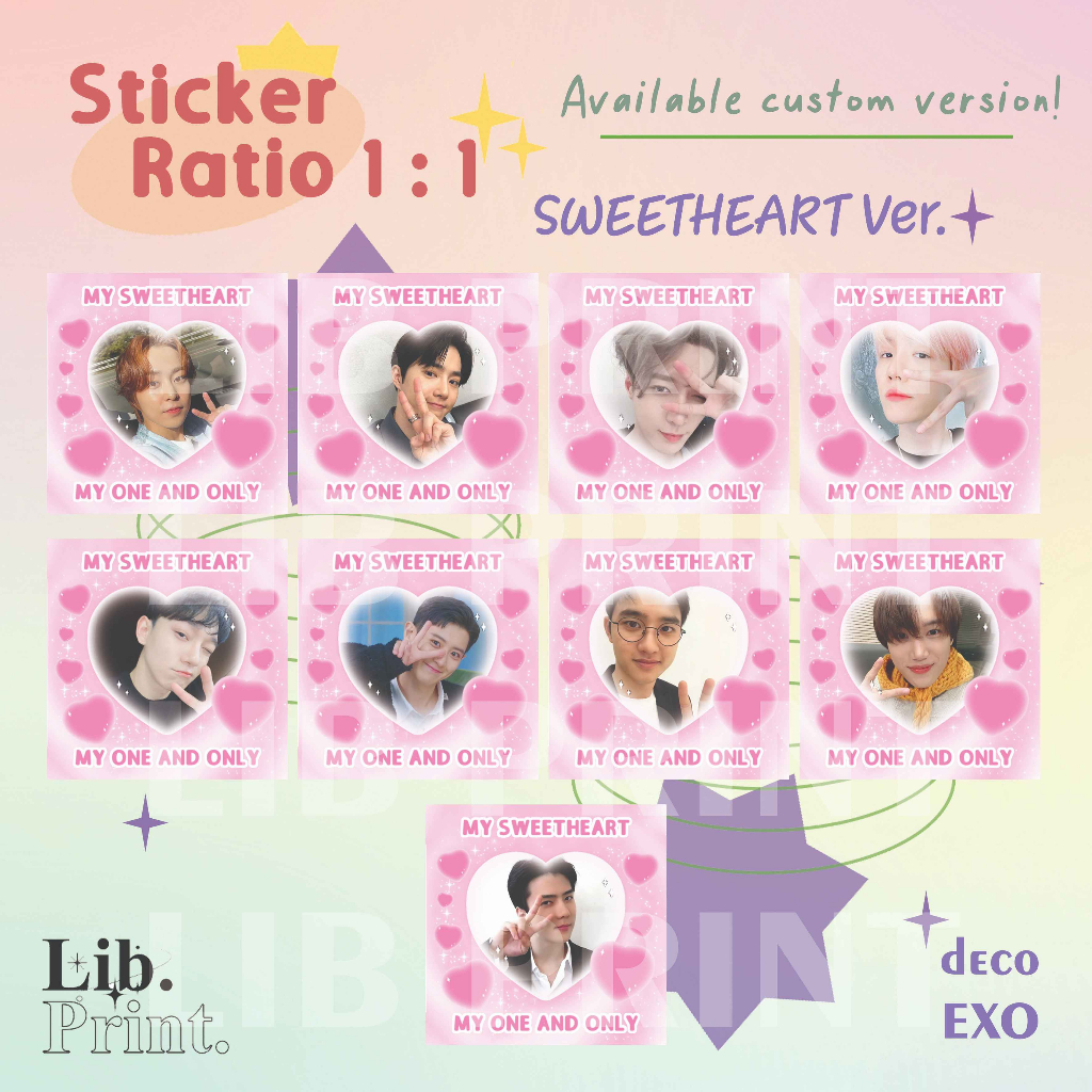 Jual STICKER DECO KPOP CUSTOM / STICKER EXO SWEETHEART KPOP CUSTOM ...