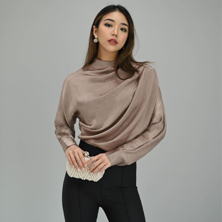 Jual BARBARA TOP AIRFLOW SILK BLOUSE - ATASAN WANITA BAHAN SATIN ...