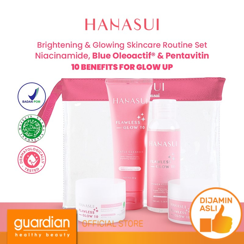 Jual Hanasui Rangkaian Flawless Glow 10 / Paket Perawatan Wajah ...