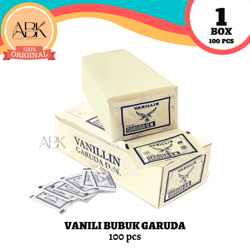 Jual VANILI BUBUK GARUDA 1 BOX - 100PCS | VANILIN | VANELI | Shopee ...
