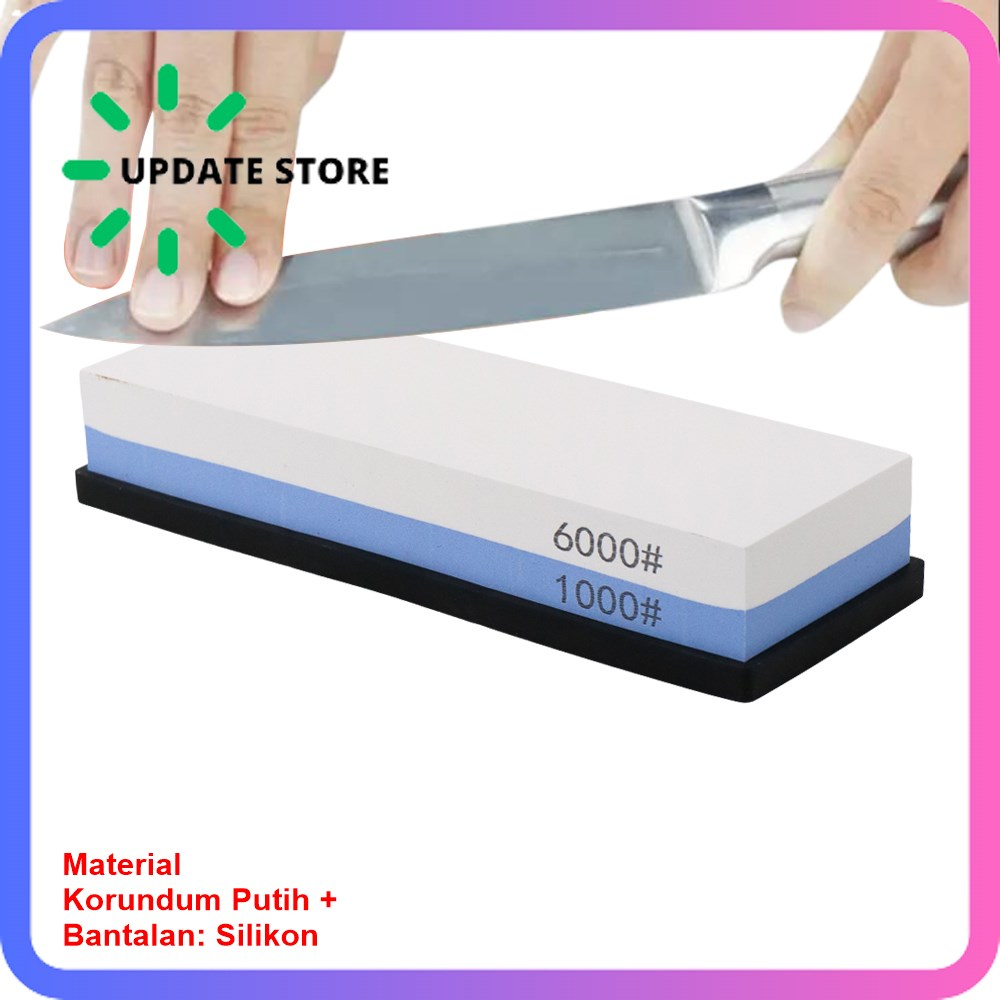 Jual Whetstone Knife Sharpener 1000/6000 Batu Pengasah Pisau 18 x 6 x ...