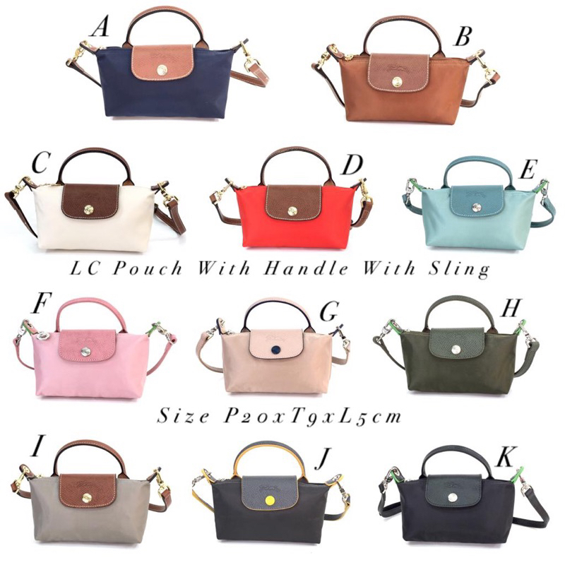 Jual L*ngch*mp LC Pouch With Handle With Sling Selempang Tali | Shopee ...