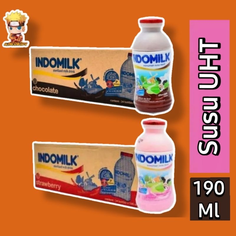 Jual Indomilk Kids Susu UHT Botol Coklat/Stroberi 190ml Isi 24pcs - 1 dus | Shopee Indonesia
