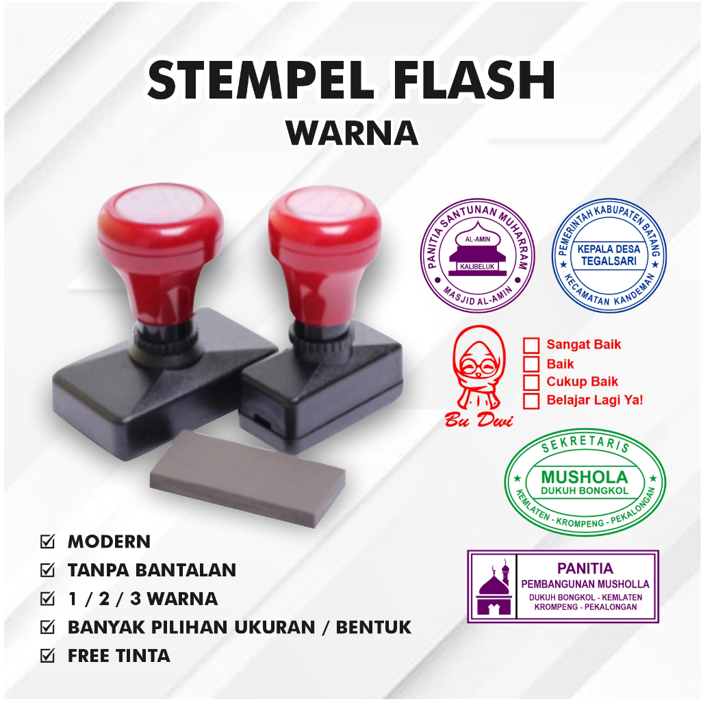 Jual stempel otomatis / stempel flash / stempel warna | Shopee Indonesia